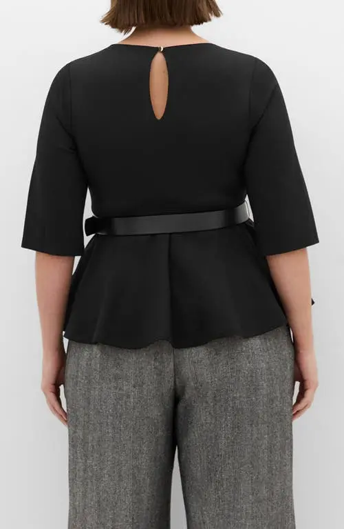 City Chic Paige Belted Peplum Top