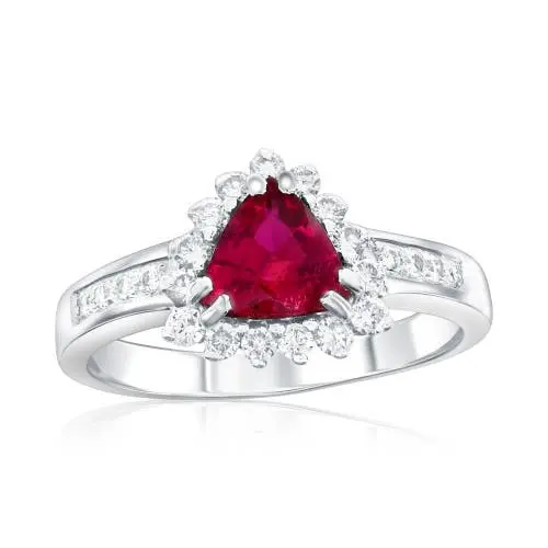 SOUZANA BY SUZY LEVIAN 18k Gold Trillion-cut Ruby & Diamond Ring