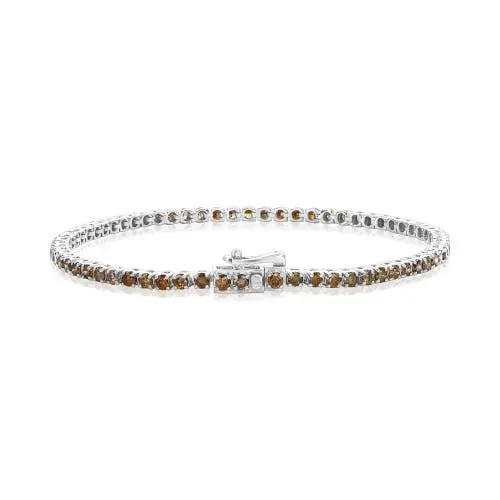 SOUZANA BY SUZY LEVIAN 14k White Gold 2.95ct Diamond Bracelet - Brown