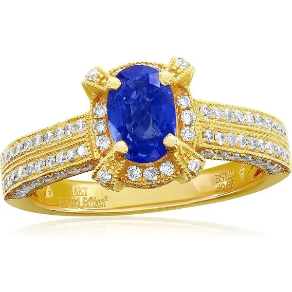 SOUZANA BY SUZY LEVIAN 14k Gold Ceylon Sapphire & Diamond Ring