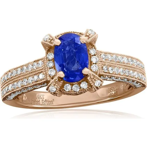 SOUZANA BY SUZY LEVIAN 14k Gold Ceylon Sapphire & Diamond Ring - Blue