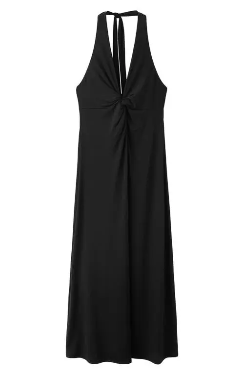 Mango Draped Halter Dress