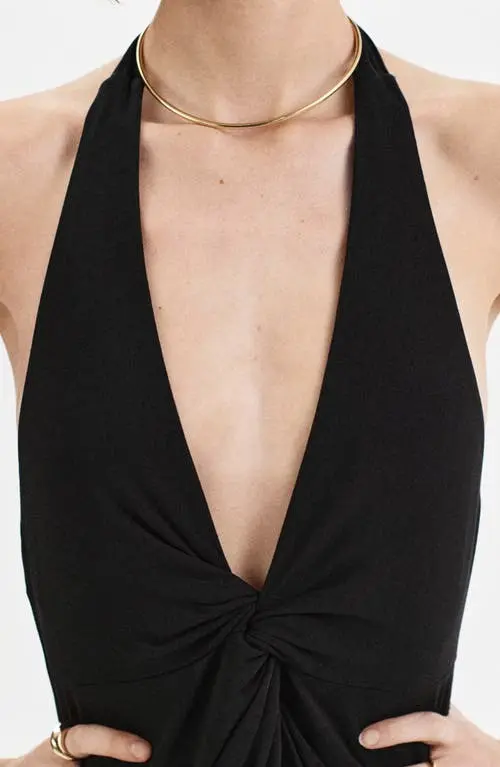 Mango Draped Halter Neck Maxi Dress