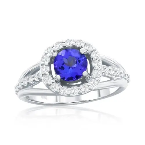 SOUZANA BY SUZY LEVIAN 14k White Gold 1.61ct Tanzanite & 0.30cttw Diamond Ring - Blue