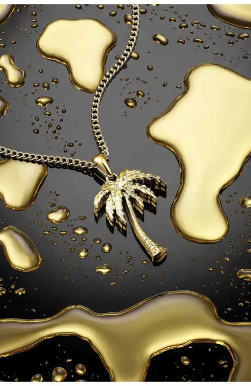VINCERO Palm Tree Pendant Necklace - Gold