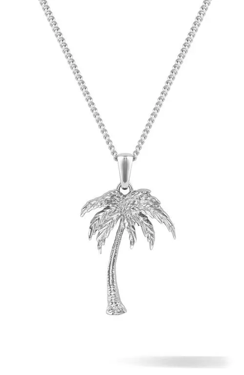 VINCERO Palm Tree Pendant Necklace - Silver