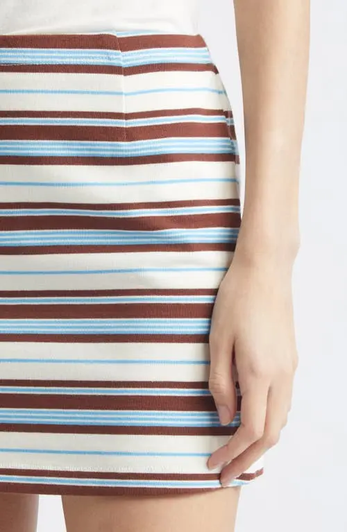 Posse Nadine Striped Cotton Miniskirt
