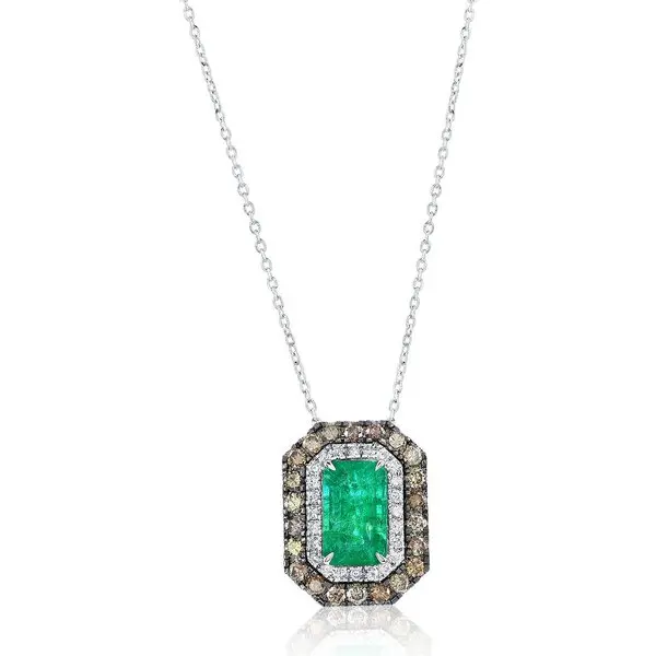 SOUZANA BY SUZY LEVIAN 14k Gold 2.26ct Emerald & 0.91cttw Diamond Pendant Necklace - Green