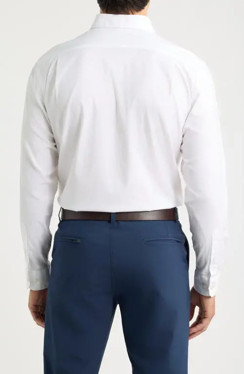 Johnnie-o Stretch Twill Solid Long Sleeve Button Up Shirt - White