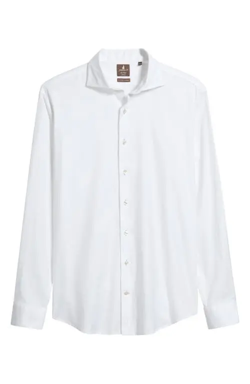 Johnnie-o Stretch Twill Solid Long Sleeve Button Up Shirt - White