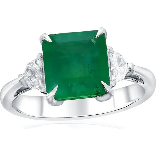 SOUZANA BY SUZY LEVIAN 14k White Gold Emerald And Diamond Ring - Green