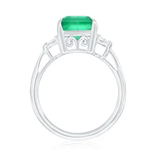 SOUZANA BY SUZY LEVIAN 14k White Gold Emerald And Diamond Ring