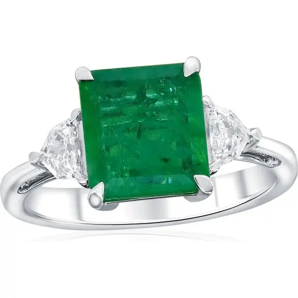 SOUZANA BY SUZY LEVIAN 14k White Gold 2.40ct Emerald And 0.28cttw Diamond Ring - Green