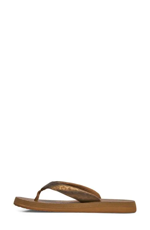 Sanuk Leather Yoga Mat Ii Flip Flops