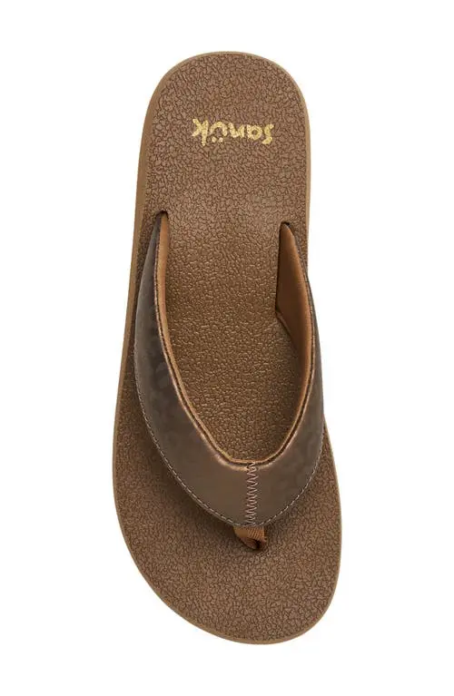 Sanuk Leather Yoga Mat Ii Flip Flops