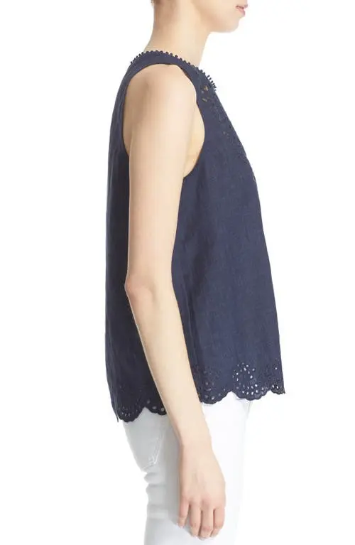 Joie Encycllia' Sleeveless Linen Eyelet Top