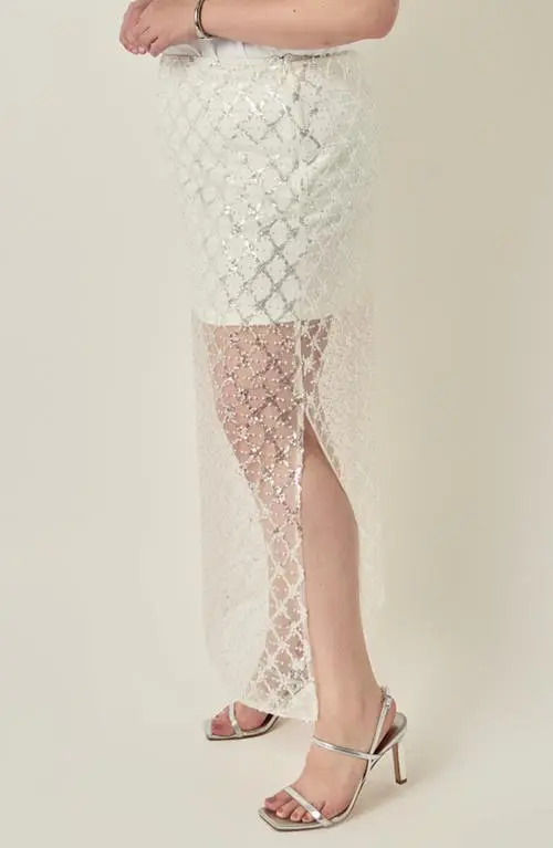 Endless Rose Embellished Mesh Maxi Skirt