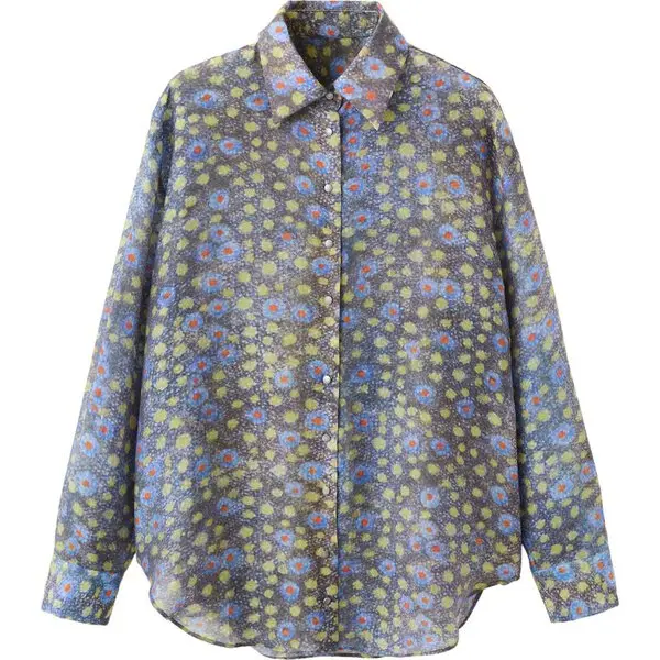 Mango Semi-sheer Printed Shirt