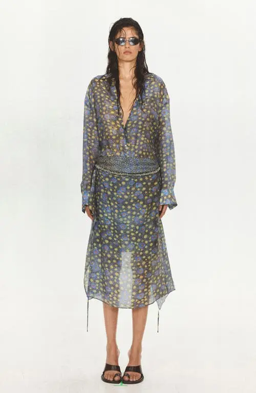 Mango Semi-sheer Printed Shirt