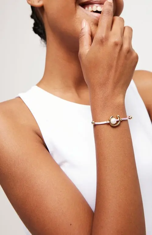 UNODE50 Brown Silk-style Thread Bracelet With Pearl Shell