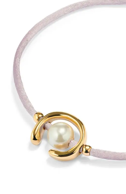 UNODE50 Brown Silk-style Thread Bracelet With Pearl Shell