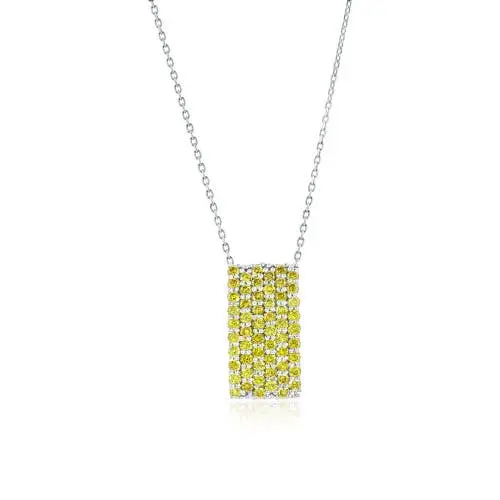 SOUZANA BY SUZY LEVIAN 14k White Gold Pave Diamond Pendant Necklace - Yellow