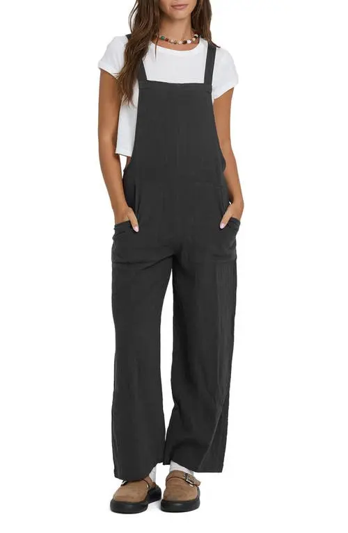 BILLABONG Pacific Time Cotton Jumpsuit - Black Sands