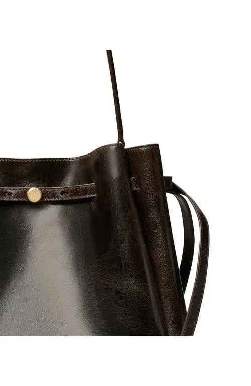 Tory Burch Romy Distressed Large Leather Bucket Bag