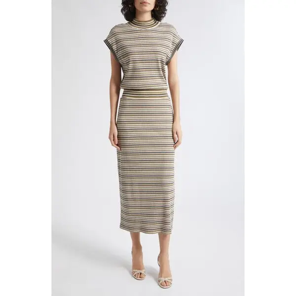Ramy Brook Natalie Stripe Drop Waist Dress