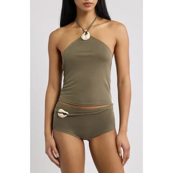JADED LONDON Kireza Twist Halter Top - Khaki