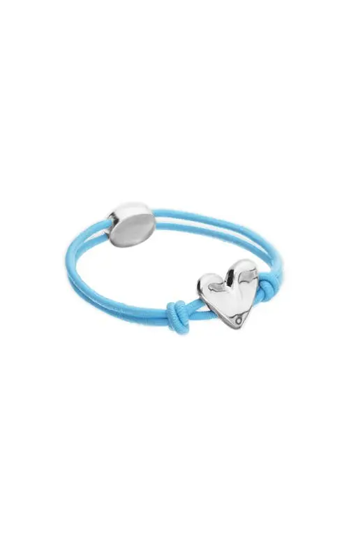 UNODE50 Elastic Thread Bracelet With Sterling Silver Plated Heart