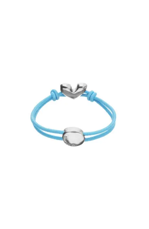 UNODE50 Elastic Thread Bracelet With Sterling Silver Plated Heart