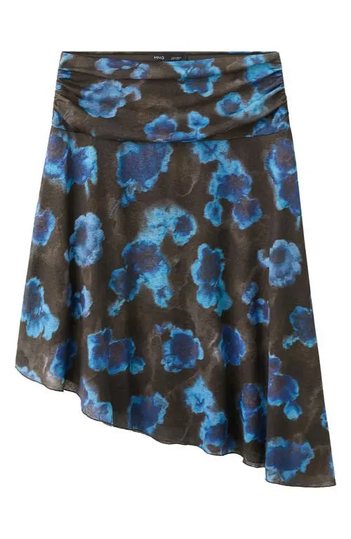 Mango Asymmetrical Printed Mesh Skirt