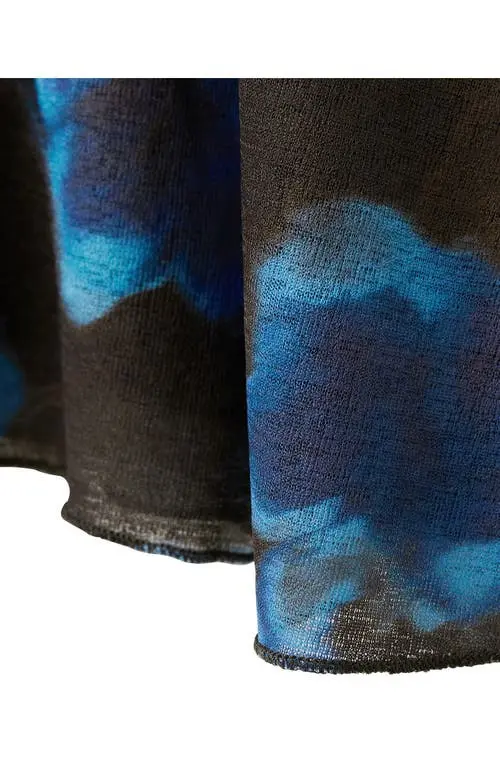 Mango Asymmetrical Printed Mesh Skirt