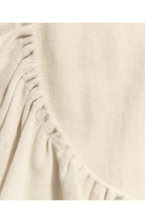 Mango Overlay Top With Gathered Detail