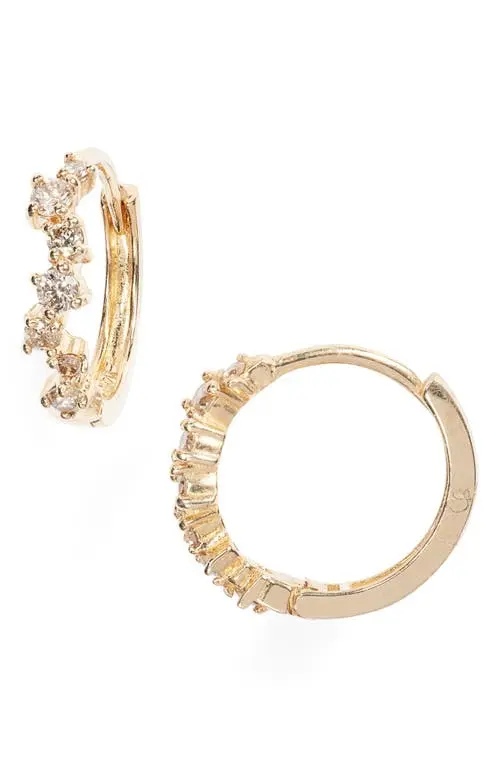 SET & STONES Odessa Diamond Huggie Hoop Earrings - Gold
