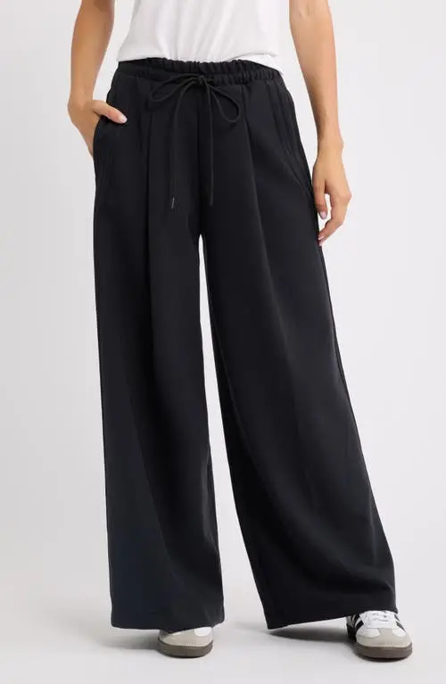 ADIDAS ORIGINALS Wide Leg Drawstring Pants - Black