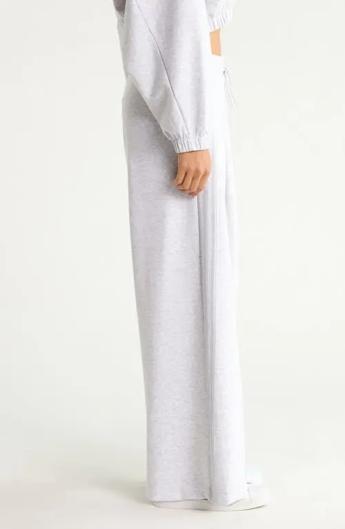 ADIDAS ORIGINALS Wide Leg Drawstring Jersey Pants - Light Grey Heather