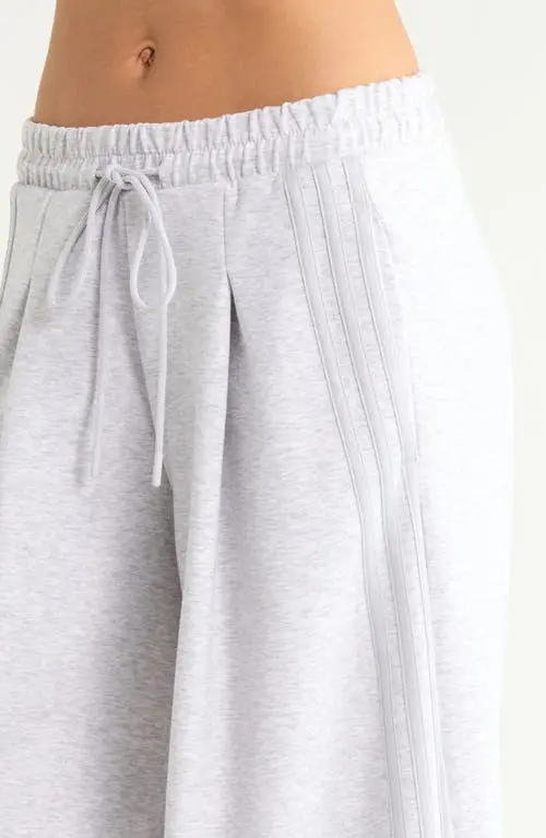 ADIDAS ORIGINALS Wide Leg Drawstring Jersey Pants - Light Grey Heather