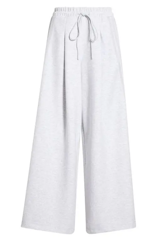 ADIDAS ORIGINALS Wide Leg Drawstring Jersey Pants - Light Grey Heather