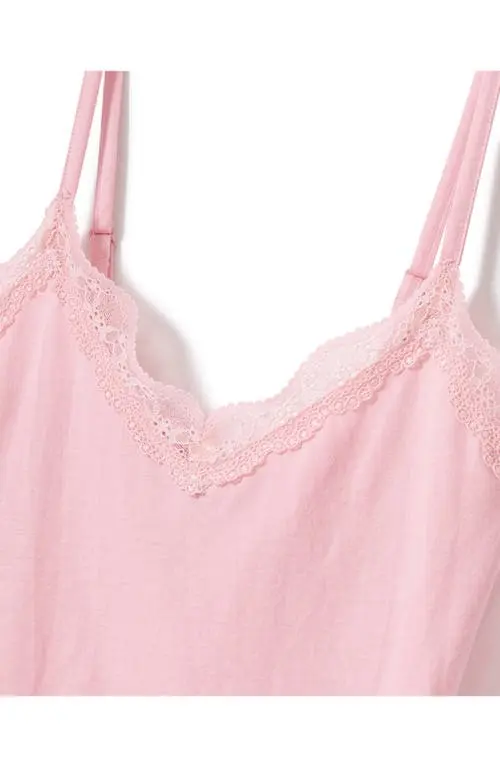 PETITE PLUME Pima Cotton Lace Trim Camisole Pajamas