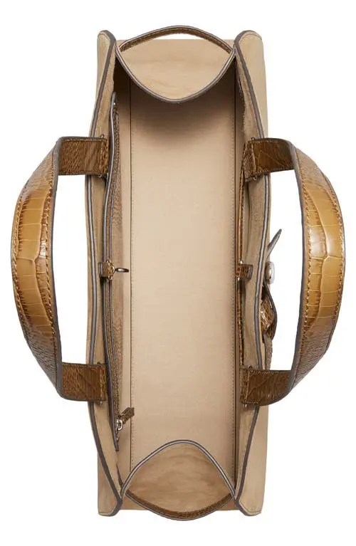 Tory Burch Romy Large Suede Leather Bauletto - Stone