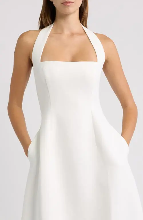 Oddmuse Halterneck Fit & Flare Midi Dress