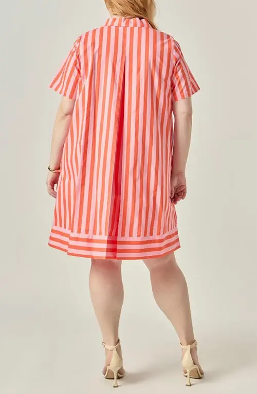 English Factory Striped Jacquard Shirt Dress