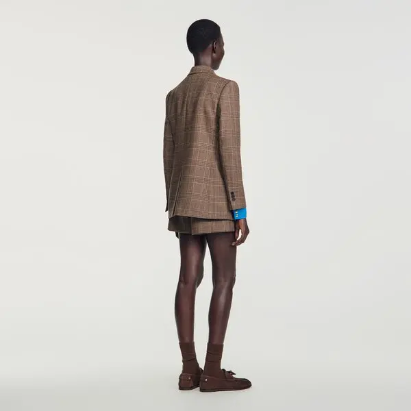 Sandro Check Wool Jacket