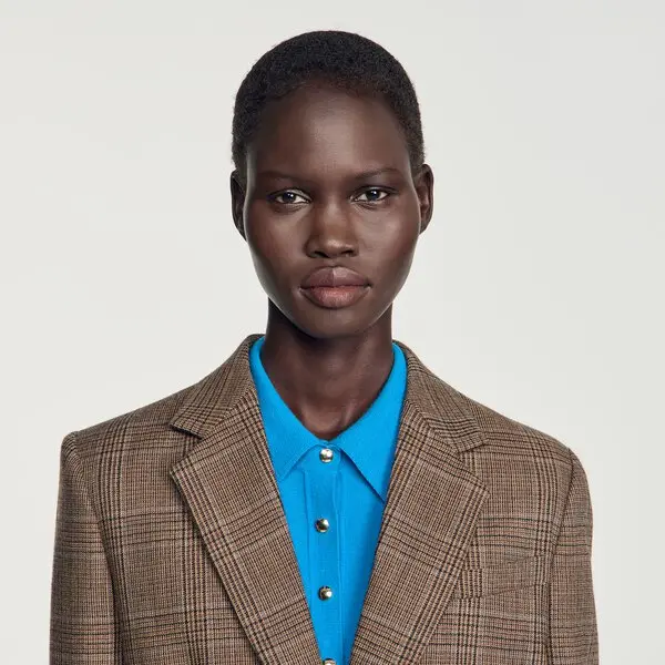 Sandro Check Wool Jacket