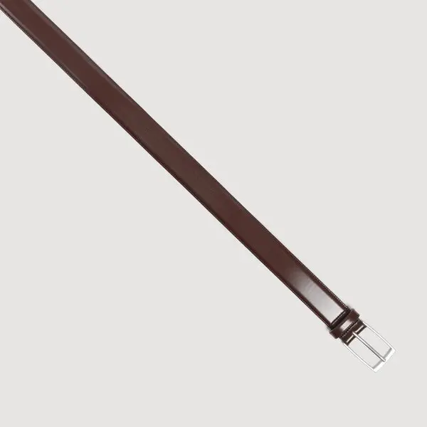 Sandro Glazed Leather Belt With Engraved Buckle