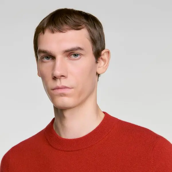 Sandro Cashmere Crew Neck Sweater - Burnt Orange