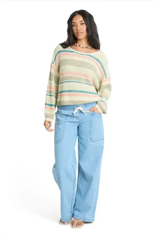 BILLABONG Stripe Marled Crop Sweater