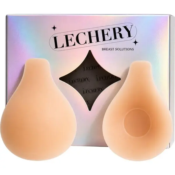LECHERY® Edgestick Push Up Adhesive-free Center Reusable Silicone Nipple Covers - Almond